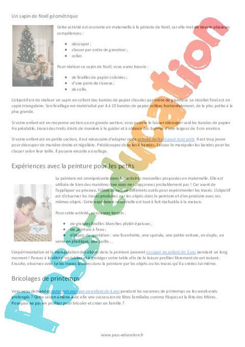 5 activités manuelles maternelle à réaliser à la maison par Pass ...