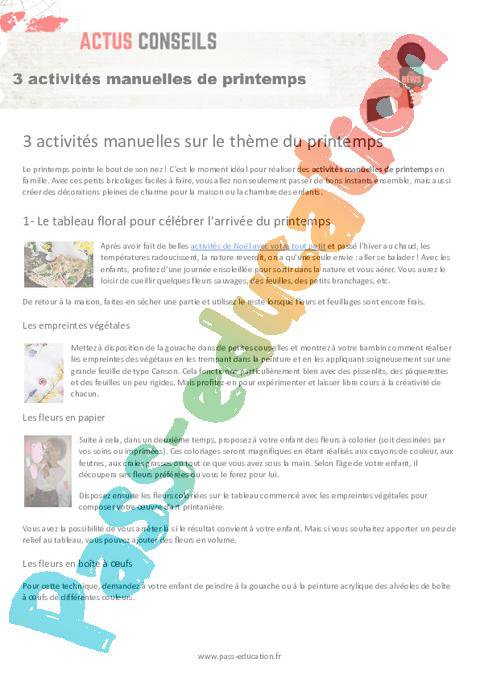 3 activités manuelles de printemps par Pass-education.fr - jenseigne.fr
