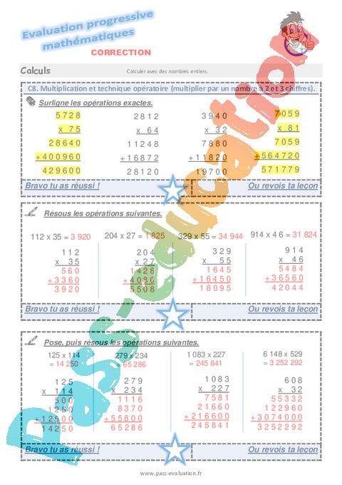 Multiplication et technique opératoire (multiplier par un nombre à 2 et ...
