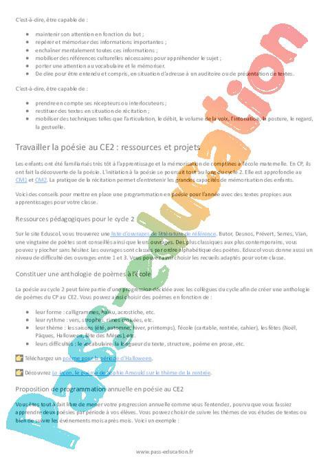 Poésie CE2 : sélection et pratique pour les enseignants par Pass-education.fr - jenseigne.fr