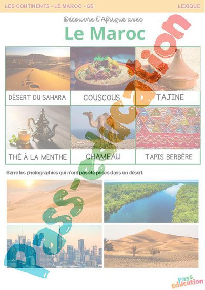 Le Maroc – Découvre l’Afrique – Lexique – Lecture – GS – Maternelle ...
