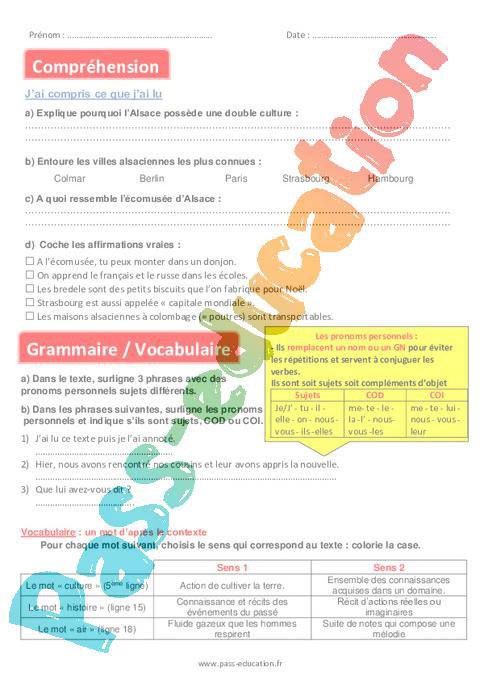 Escale n°1 – Grand Est – CM1 – CM2 – Un petit tour en France – PDF à ...