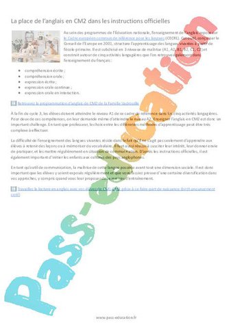 Anglais CM2 : ressources incontournables par Pass-education.fr ...