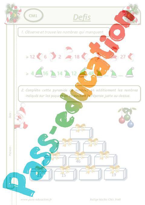 Noël – CM1 – Défi maths – Enigmes mathématiques – Cycle 3 – PDF à ...