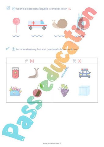 Le son [s] – GS – Phonologie – Exercices par Pass-education.fr ...