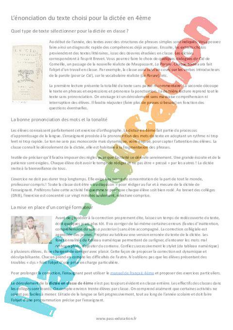 Organiser des dictées en 4ème : conseils et ressources par Pass ...