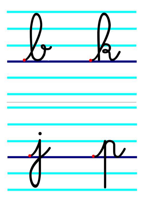 Tracé des minuscules cursives par Zaubette - jenseigne.fr