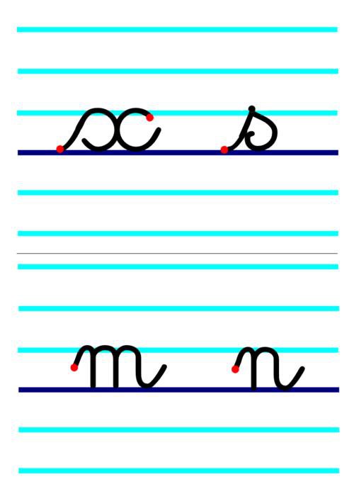 Tracé des minuscules cursives par Zaubette - jenseigne.fr